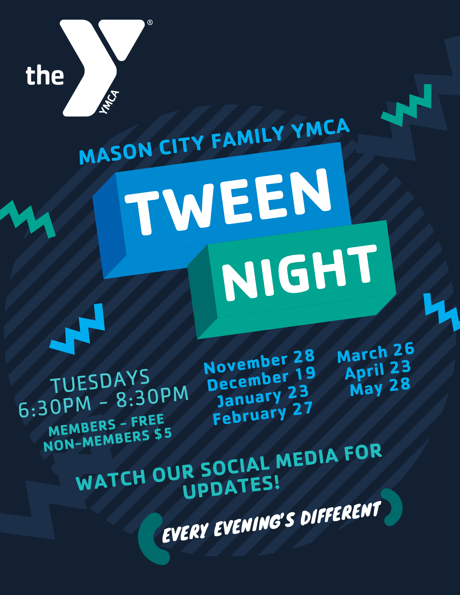 tween night all dates – MASON CITY FAMILY YMCA