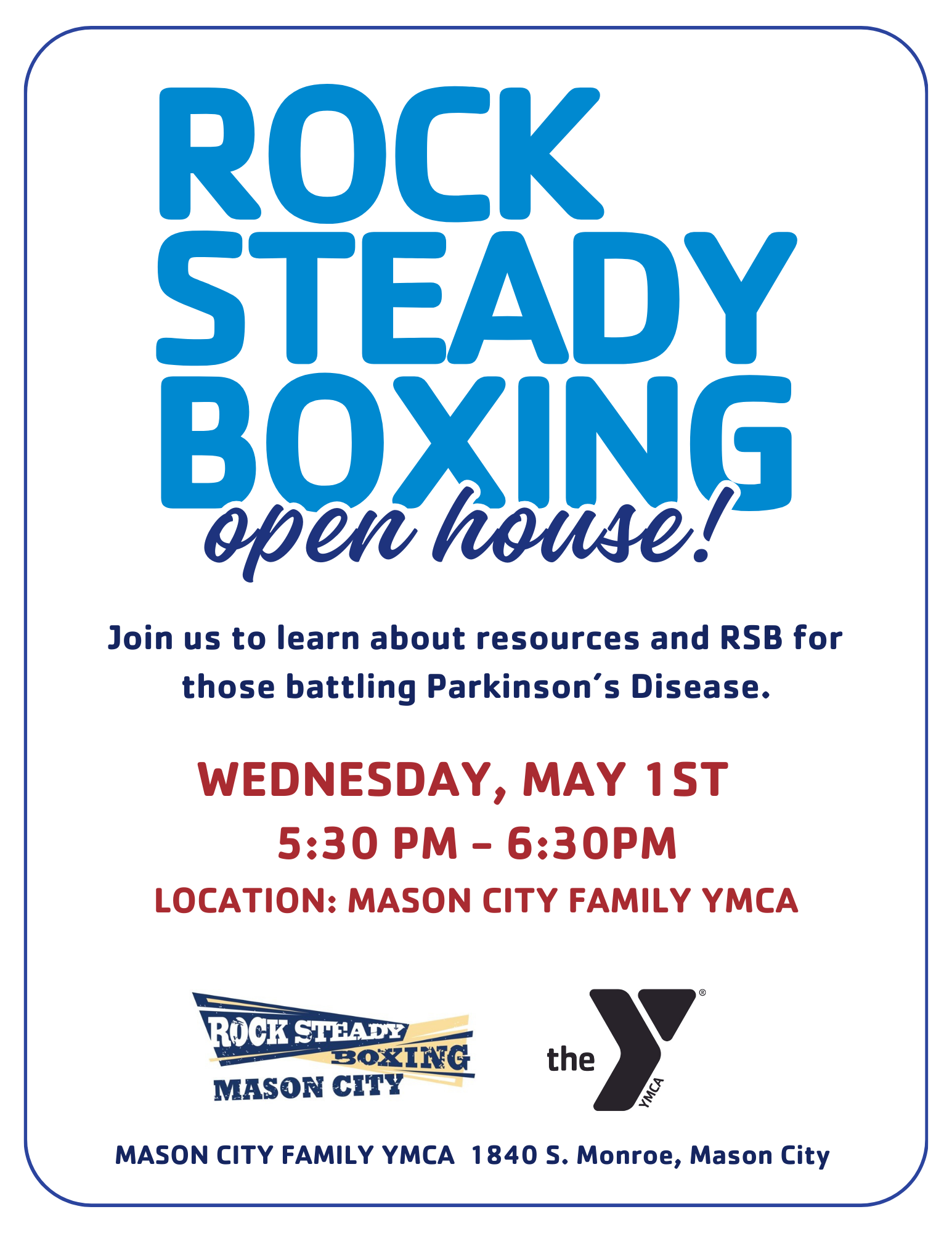 Rock Steady Boxing Open House – MASON CITY FAMILY YMCA